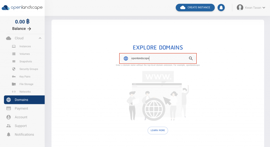 วิธีการจดทะเบียน Domain Name บน gate.openlandscape.cloud | OLS Community | Technology news ...